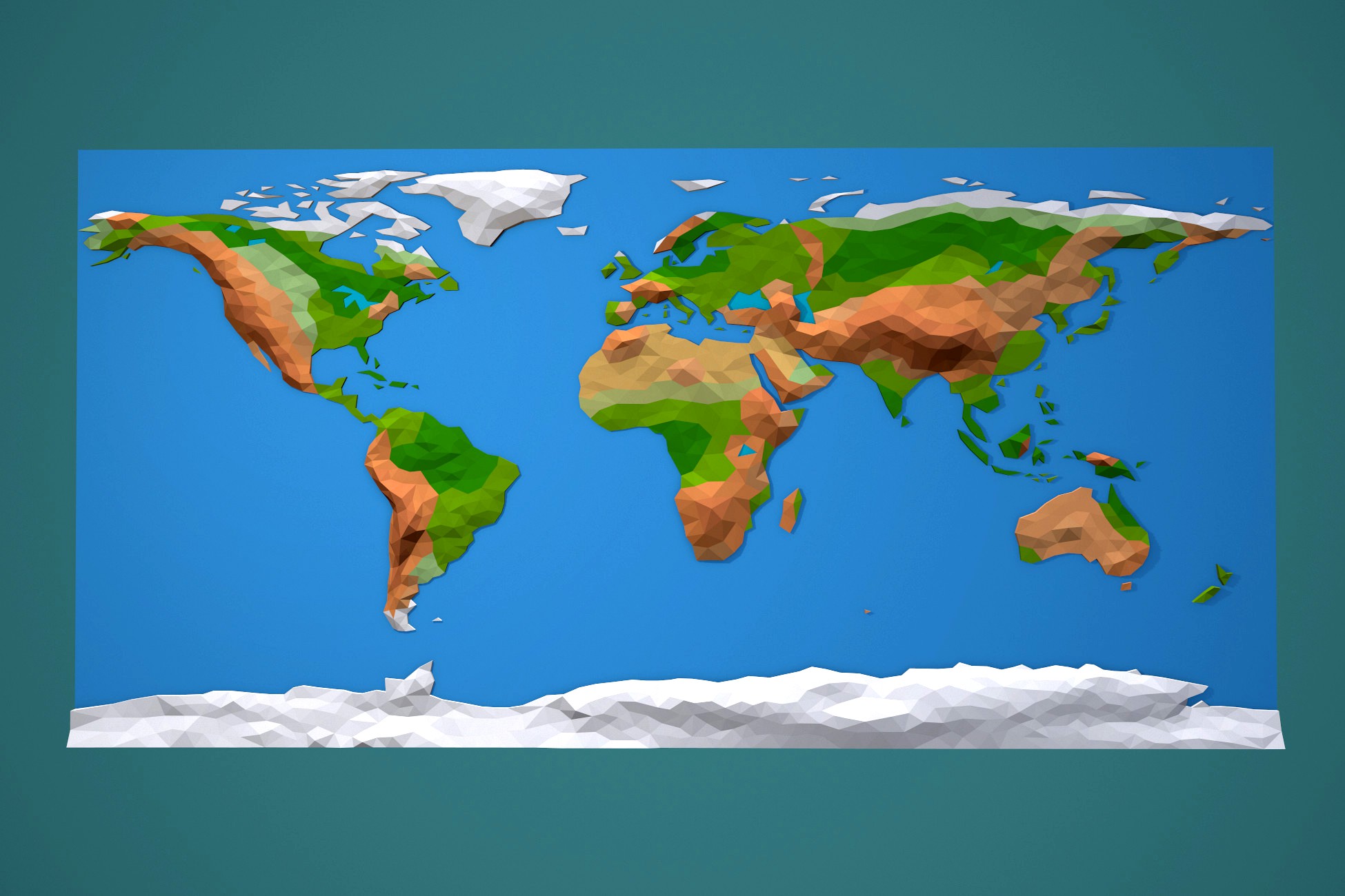 Low Poly World Map 3d model