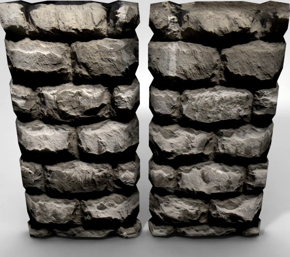 Low Poly Stone Walls Small 3D Model