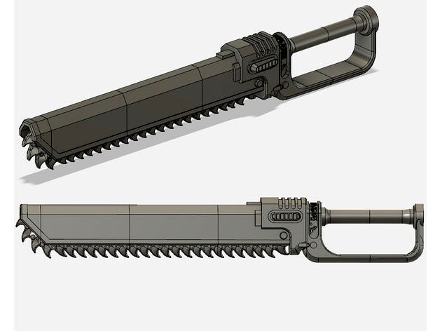 40K chainsword V1 by Dxsus 3d model