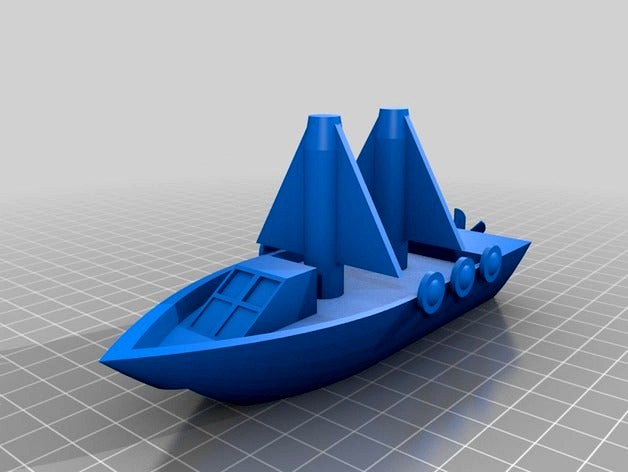 Toy Boat with Functional Propeller by SapphoMode 3d model