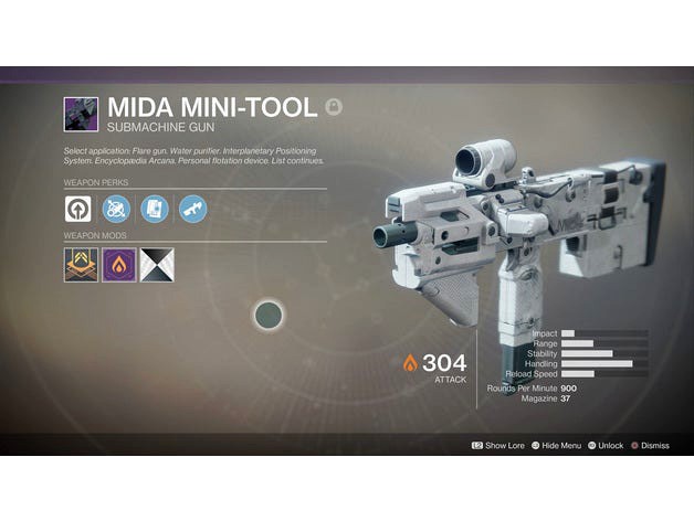 mida minitool submachine gun legendary by jayBattle 3d model