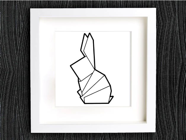 Customizable Origami Sitting Bunny by mightynozzle 3d model