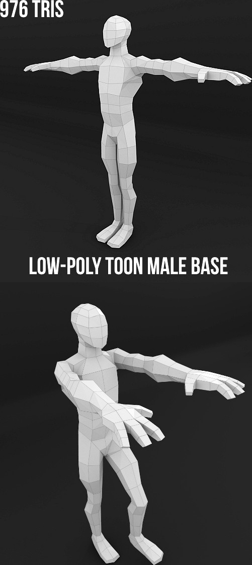 Low-Poly Toon Male Base 3d model
