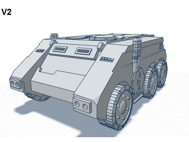 Wh40k Rhino APC Wheeled 6x6 Remix by VRabe 3d model