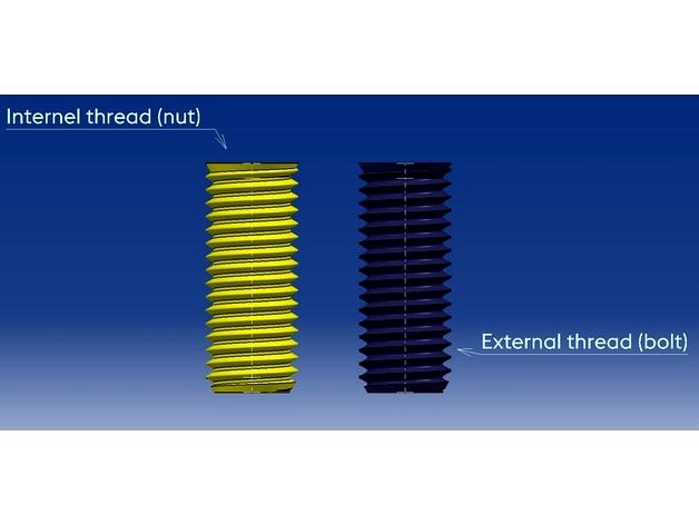 Metric screw threads ISO 724 by Twillert1979 3d model