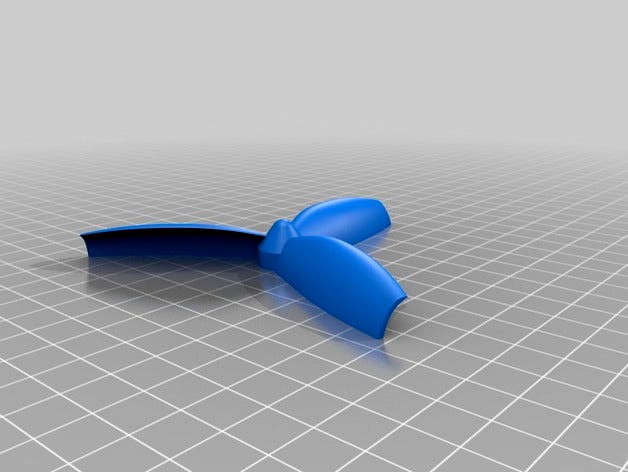 printable propeller compatible with lego axe by TMesple 3d model
