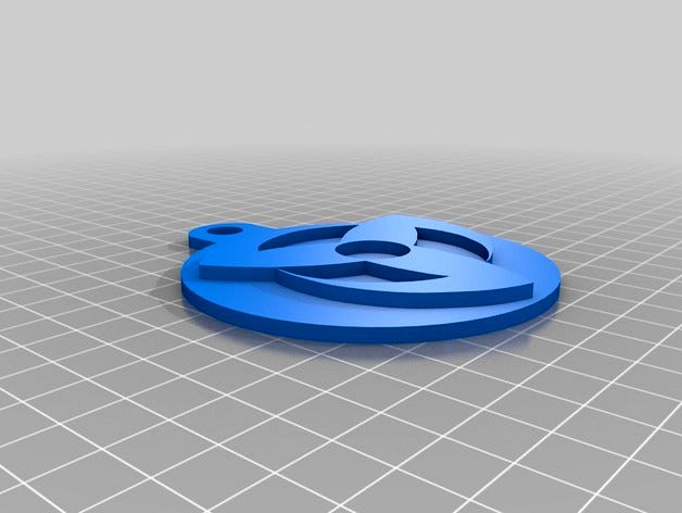 Sharingan Kakashi and Obito Keychain by epareja 3d model