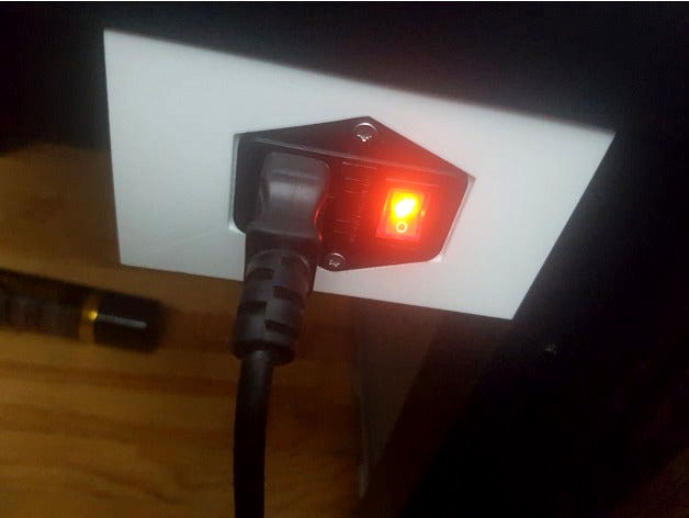 Fused power switch housing for ikea lack by Tsunagioshi 3d model