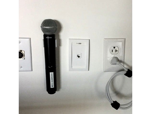 Handheld Wireless Microphone Wall / Panel Mount by pjvpjv 3d model