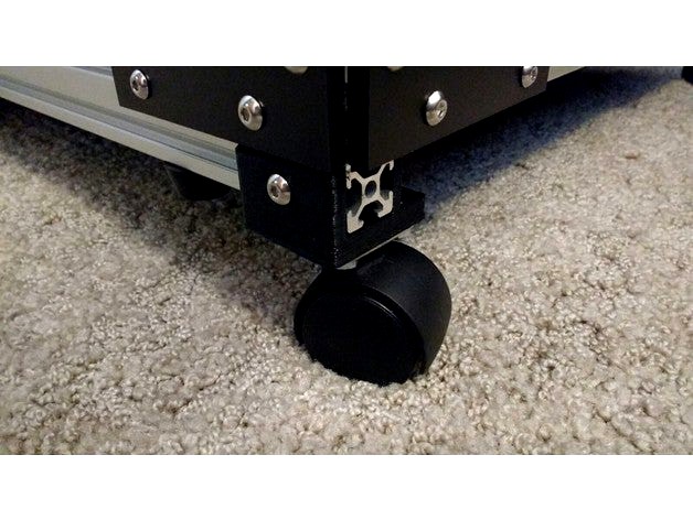 Caster Mount for 2020 aluminum extrusion by NYC3D model