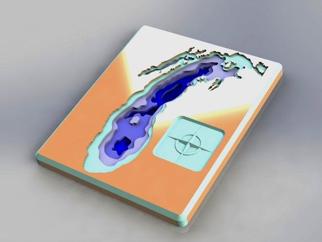 Bathymetric Map of Lake Michigan by BradSchowanson 3d model