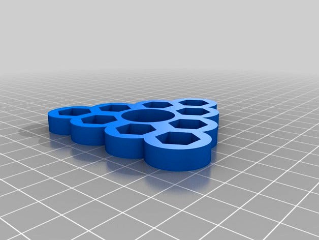 Triangle fidget spinner with 9x M8 nuts by 3D_print_Pilsen model