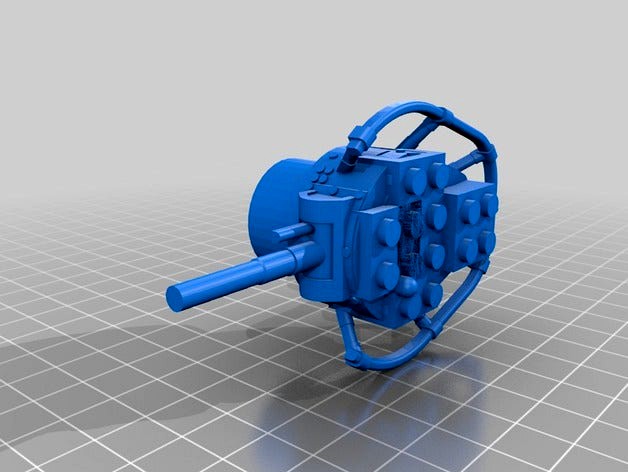 lego tank t26b turret by kwaiching2513 3d model