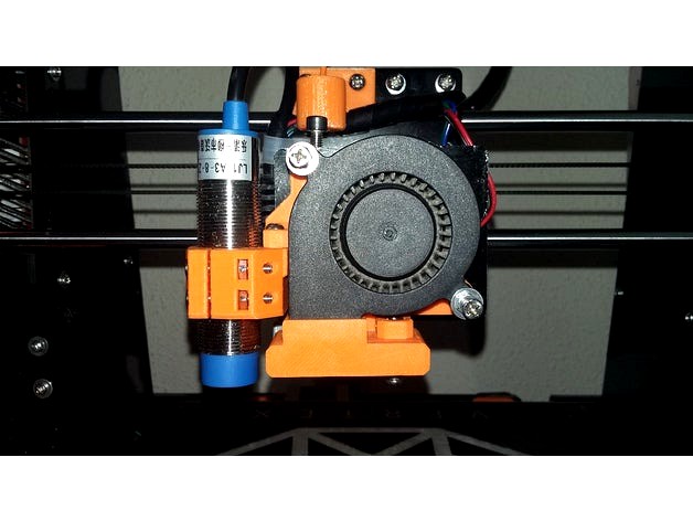 Anet A8 nozzle fan duct w/ Inductive sensor mount by dkos 3d model