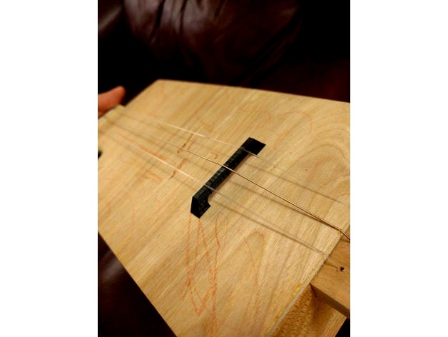 Customizable Bridge for Cigar Box Guitar by lukemillermakes 3d model