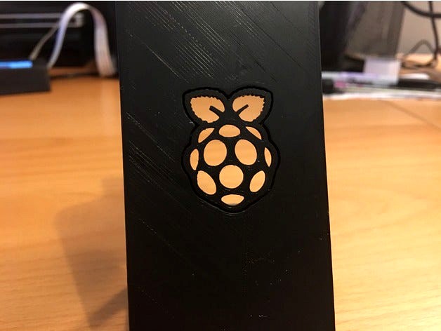 OctoPrint PiTFT Stand w/ Raspberry Pi Logo by sdub76 3d model
