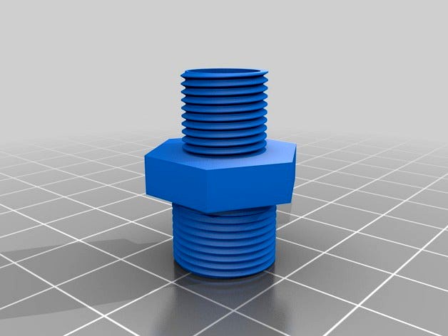 11mm+ to 14mm- thread adapter (WE) by Mk2Custom 3d model