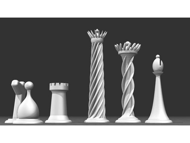 Simple Chess Set by Derekiswise 3d model