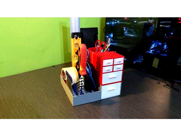 Best desktop and tools organizer with drawers by UrbanoJVR 3d model