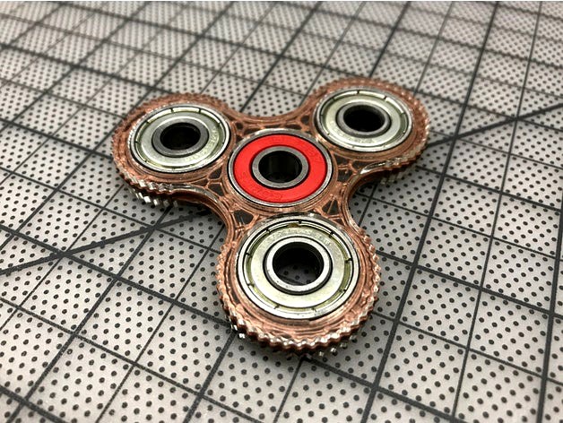 Laser + 3D Printed Tri-Spinner (Fidget Toy) by SUInnovationLab model
