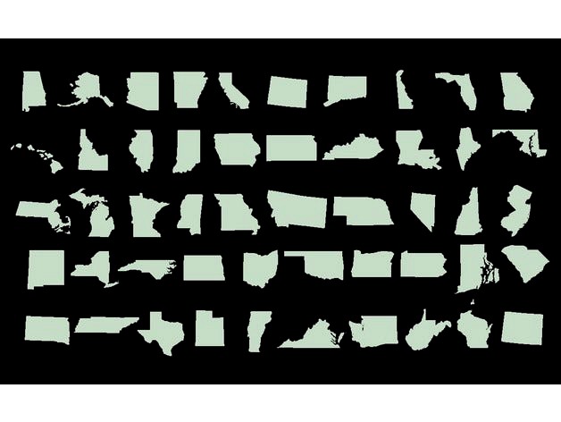State Outlines - All 50 States - DXF files for laser cutting by ...