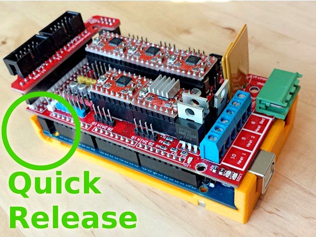 Arduino Mega 2560 / RAMPS Holder with Quick Release by BensHacks 3d model