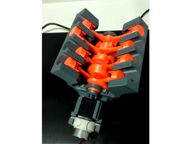 Solar powered V8 desk toy by PrintFail 3d model