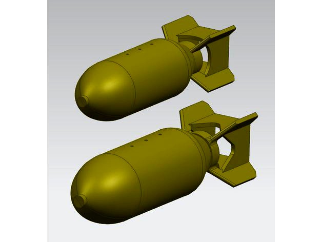 250 and 500 lb WW2 general purpose bombs by rcmodelstl 3d