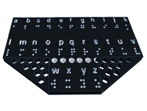 Braille Alphabet Translator A-Z 18 x 12 cm by ChMiBr 3d model