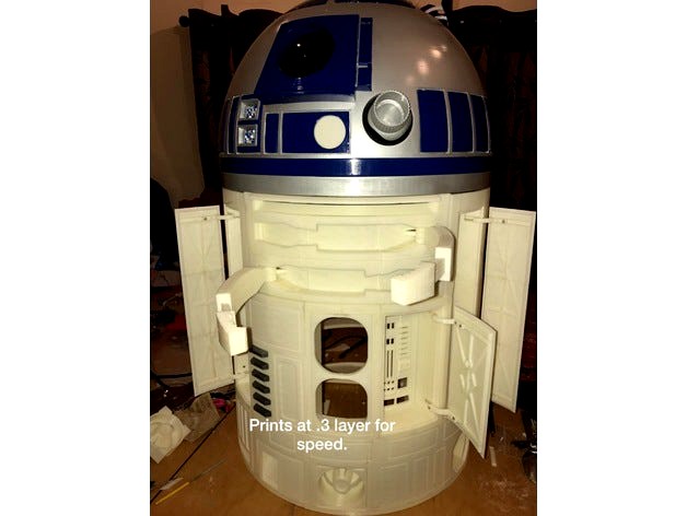 R2D2 Version 2 Main Body Frame by mrbaddeley 3d model