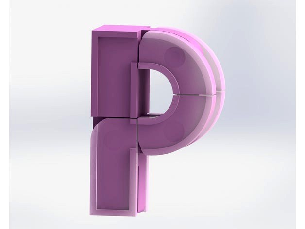 Alphabet Robot - P by azraelho 3d model