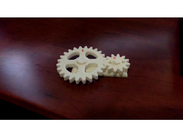 SIMPLE TO PRINT: Sample Gear Ratio 2:1 Example by frankkevinwalsh 3d model
