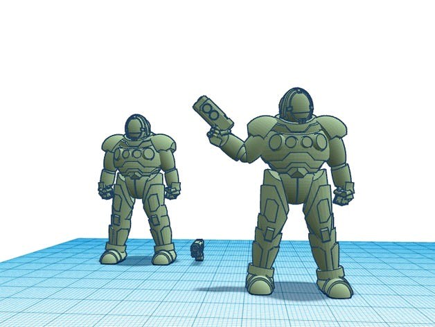 TinkerCAD Power Armored Trooper by dutchmogul 3d model