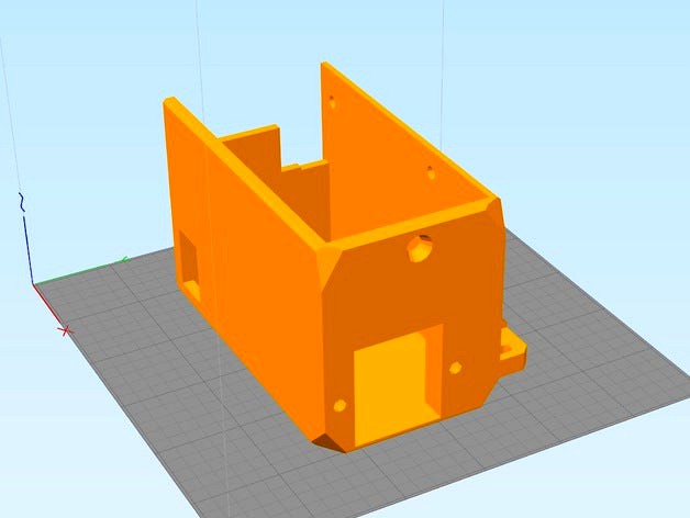 Prusa I3 MK2 PSU cover with rear-exit NEMA-15 socket by fiveangle 3d model