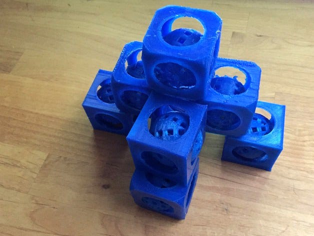 Present: movable ball in a cube made with tinkercad with tutorial by ...