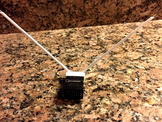FrSky Delta 8 Receiver Bracket / Antenna Holder by smackz 3d model