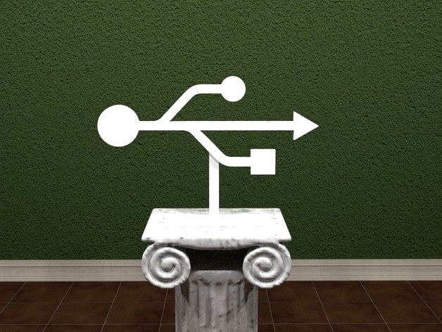 USB Trident Logo by AwesomeA 3d model