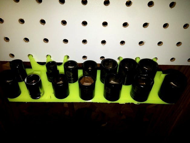 Pegboard Socket Tray 3/8" Drive by rollingdice007 3d model