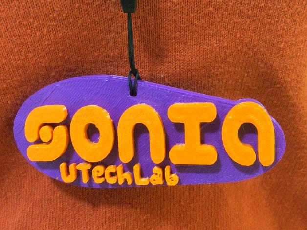 Name tag Sonia by utechlab 3d model
