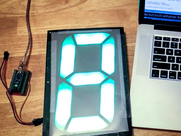 10" RGB Seven Segment Digit for WS2812 LED Strips by mikes_things 3d model