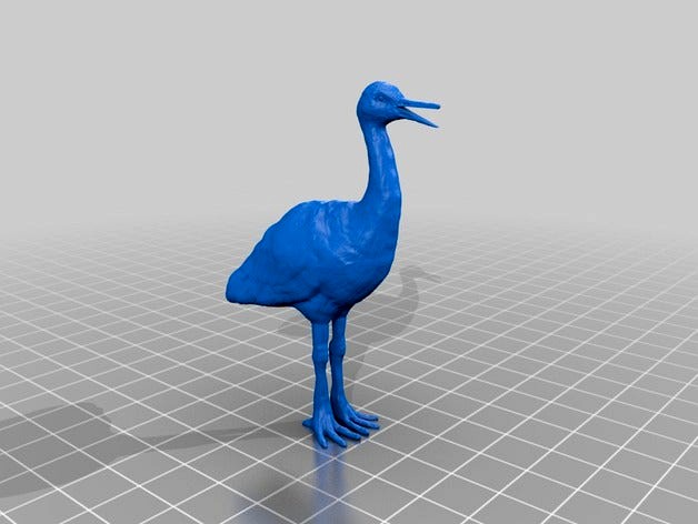 Crane with open beak by stargatedalek 3d model