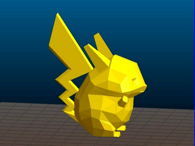 Pikachu Pokemon (low poly fat ver.) by crashdebug 3d model