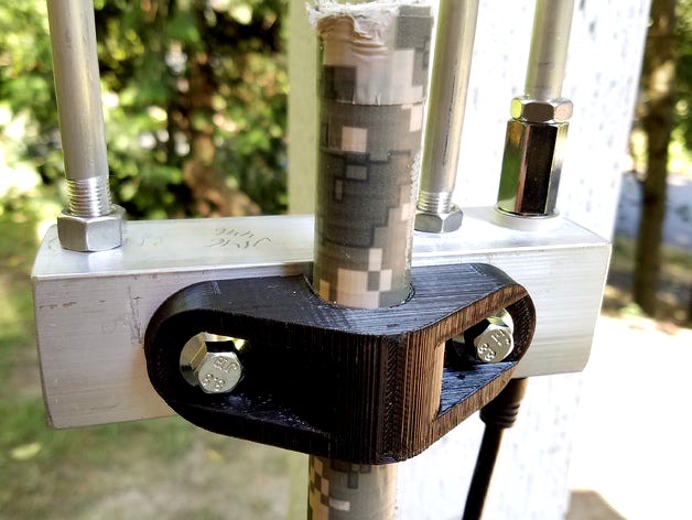 Saddle clamp/PVC pipe antenna mast mount by jaymzx 3d model
