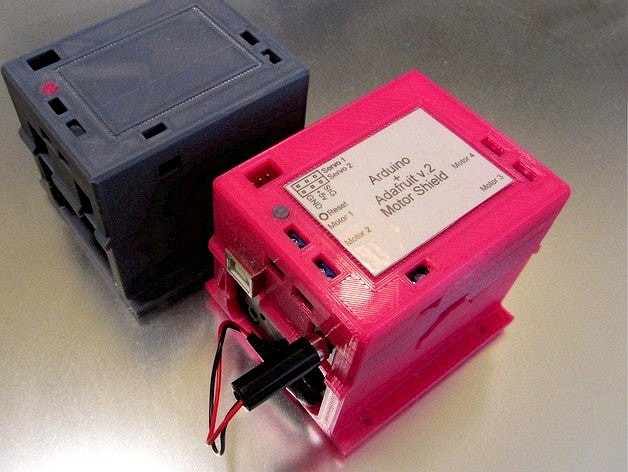 Arduino + Motor Shield Enclosure by LoboCNC 3d model