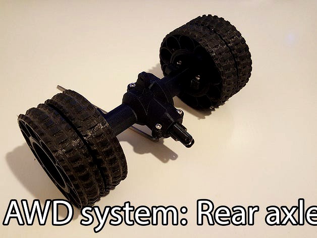 3D printed RC truck V3: Single rear axle(Dual wheels setup) by ...