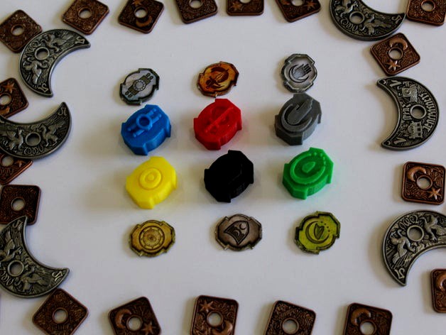 Lords of Waterdeep - Player Building Tokens by kramas2 3d model