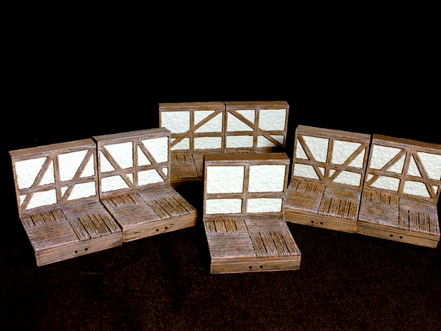 OpenForge 2.0 Tudor Wall Variations (Set 2) by devonjones 3d model