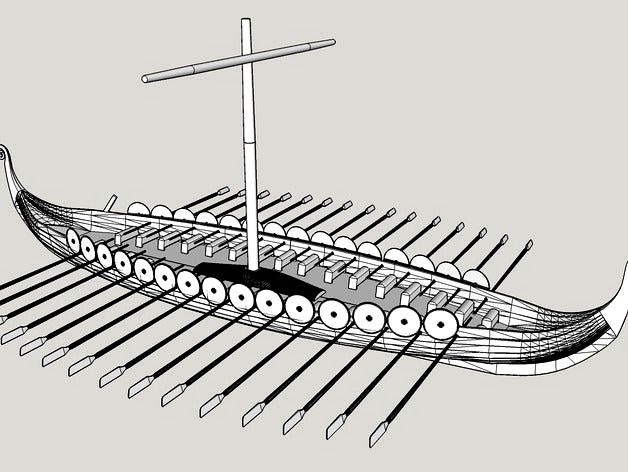 Viking Langskip by Snorri 3d model
