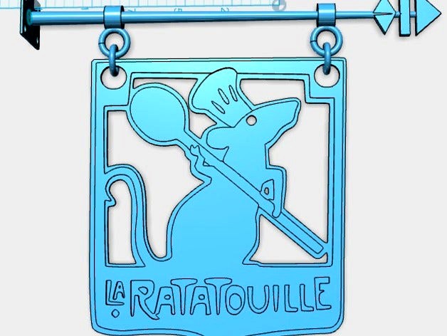 Ratatouille Sign by spakert 3d model