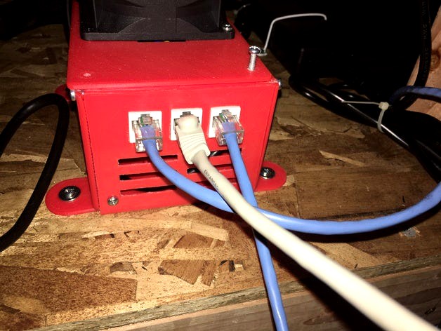 Ramps 1.4 Box Side with CAT5 connectors by warlock4890 3d model